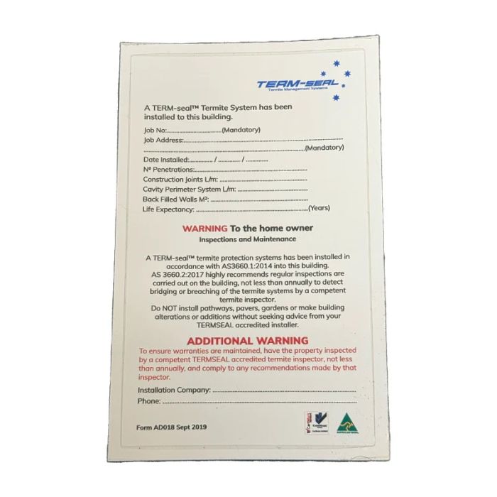 TERM-Seal Meter Box Sticker (Pack of 10)